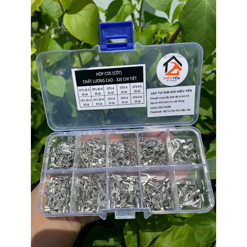 Hộp 320 thiết bị đầu cuối, đầu cos điện tròn trần, cos chẻ | Shopee ...
