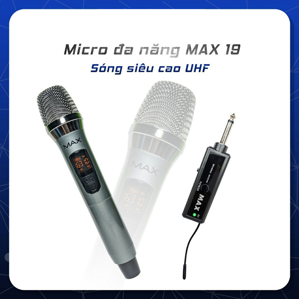 Micro Không Dây MAX19 Dùng Cho Loa Kẹo Kéo Di Động, Amply Karaoke | Shopee Việt Nam