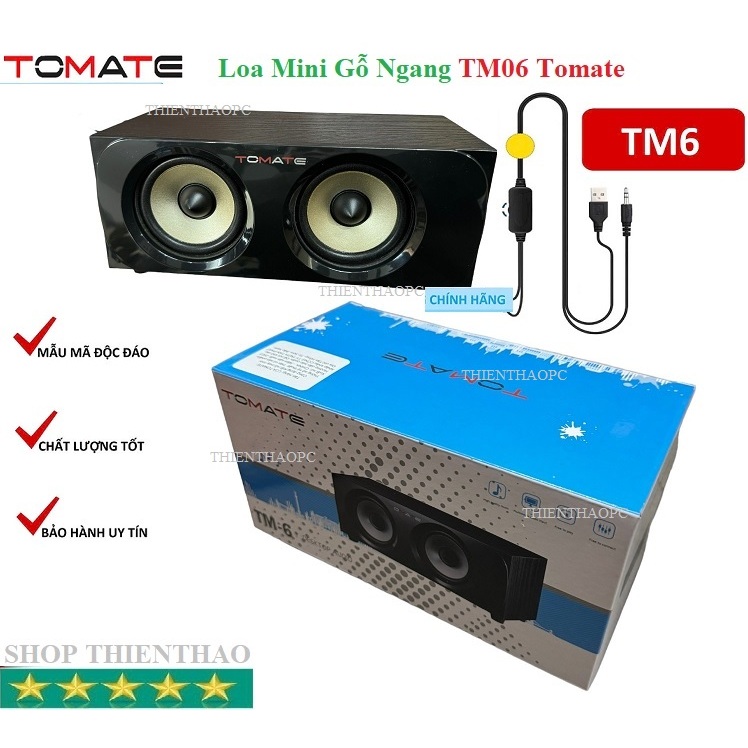 Loa Mini Vân Gỗ Nằm Ngang Hãng Tomate Model TM06 | Shopee Việt Nam