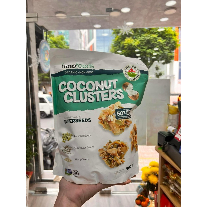 ORGANIC COCONUT CLUSTERS Bánh dừa phủ các loại hạt Inno Foods Organic ...