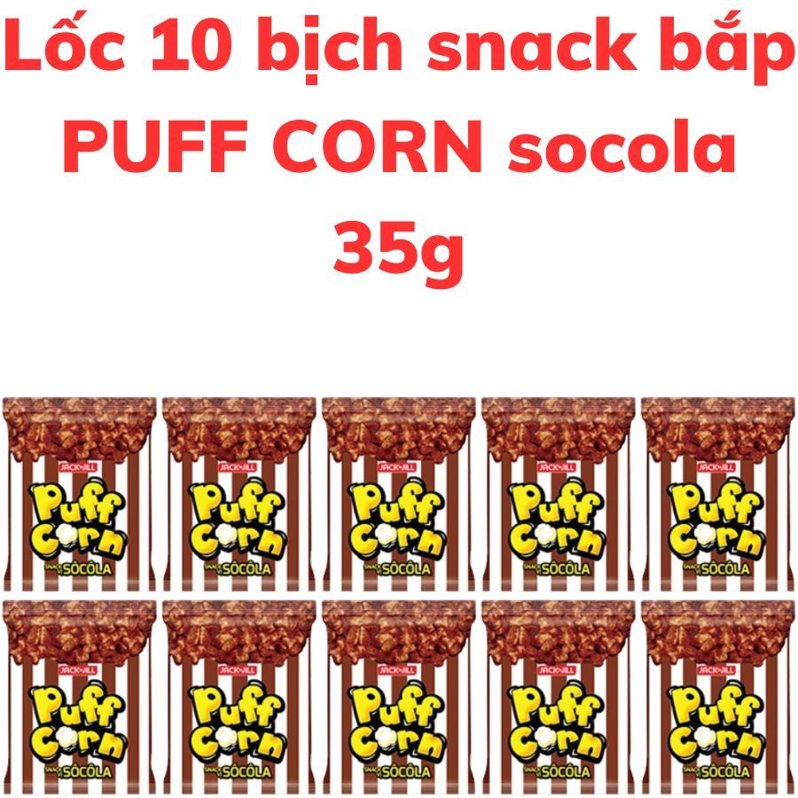 Lốc 10 gói snack PUFF CORN socola 45g / Combo 5 gói snack PUFFCORN ...