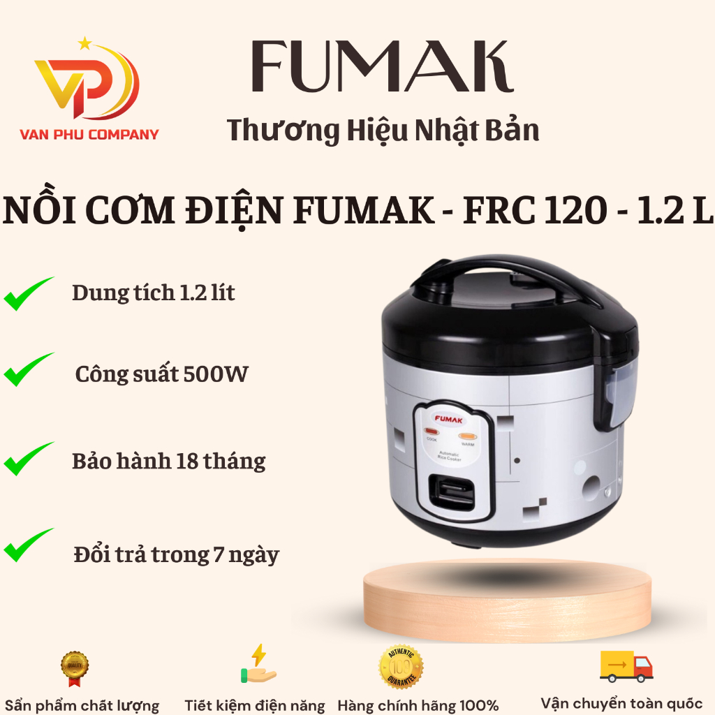 Nồi cơm điện 1.2L Fumak FRC-120 Thương Hiệu Nhật Bản | Shopee Việt Nam