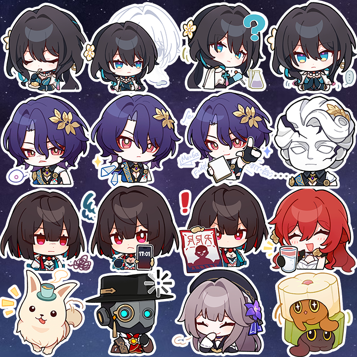 Sticker Honkai Star Rail - Hình dán chibi Seele, Bronya, JingYuan ...