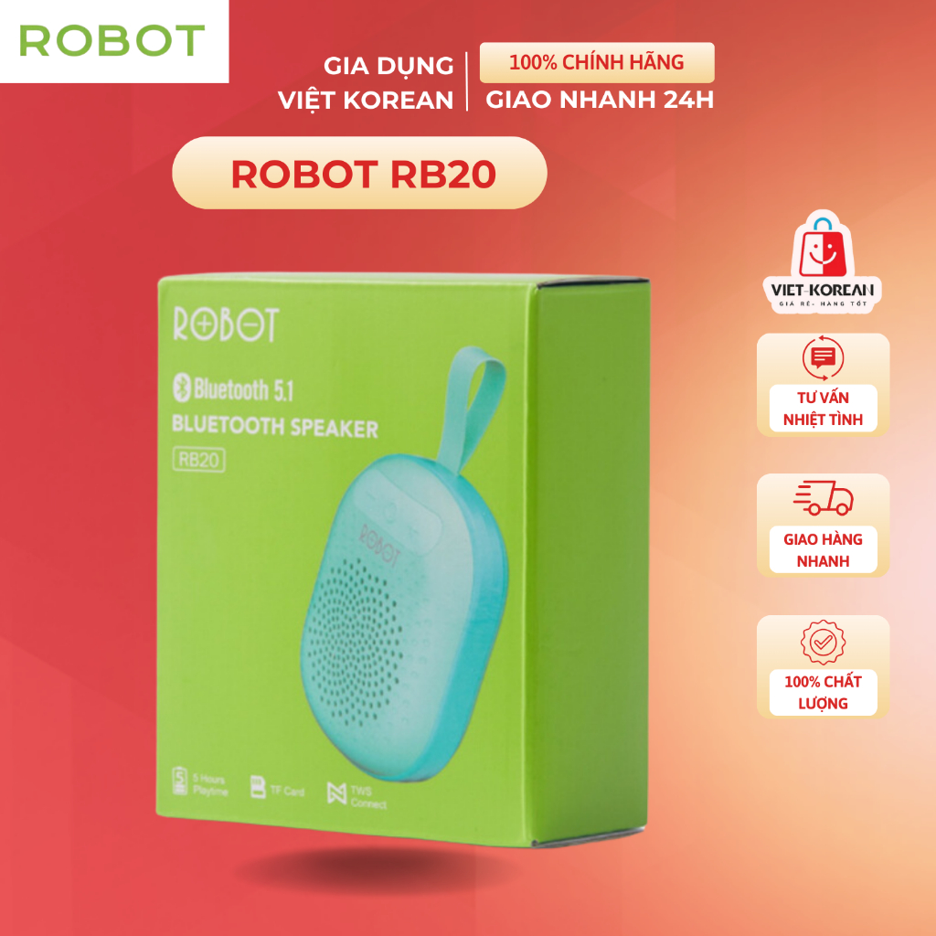 Loa Bluetooth Mini ROBOT RB20 Công Suất 3W Hiệu Ứng RGB Chính Hãng-Bảo ...