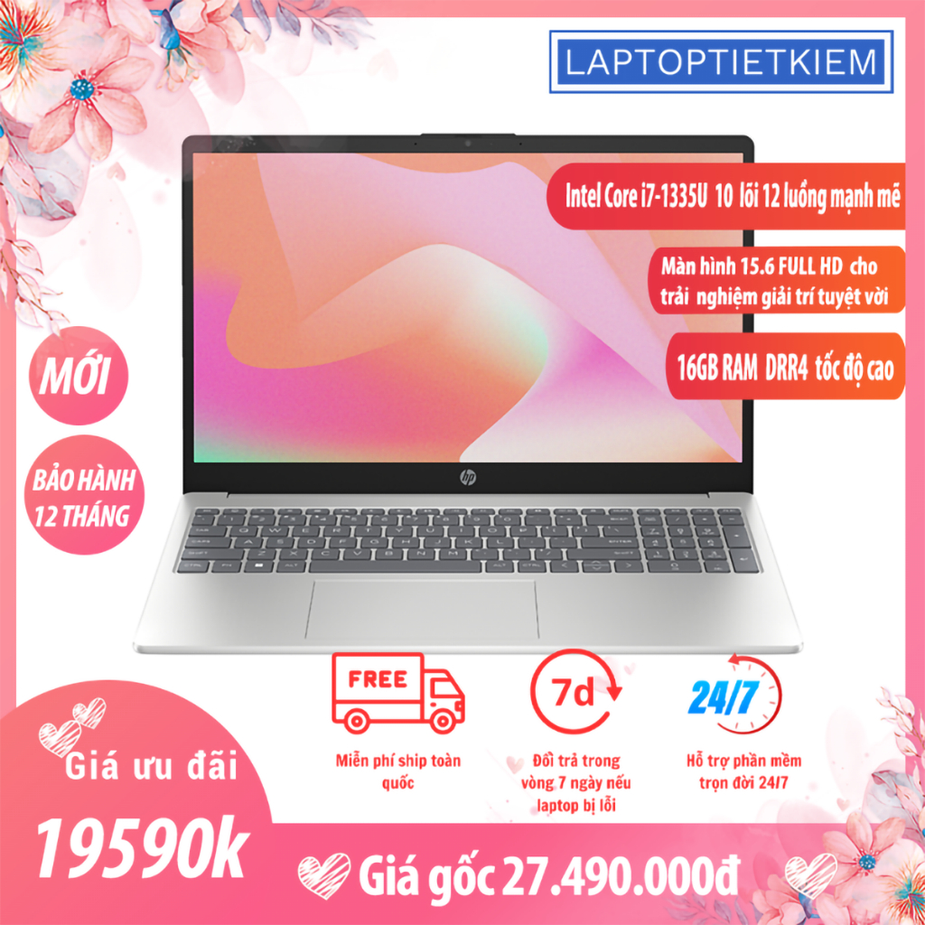 Hp 15 (Core I7 1355U| 16GB| SSD512| Màn 15.6 Full HD| Win 11| Màu Bạc ...