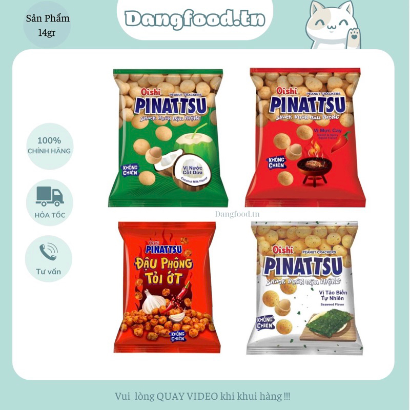 [ Combo 10bịt* 13gr ] Đậu Phộng Pinattsu Oishi Đủ Vị 13Gr | Shopee Việt Nam