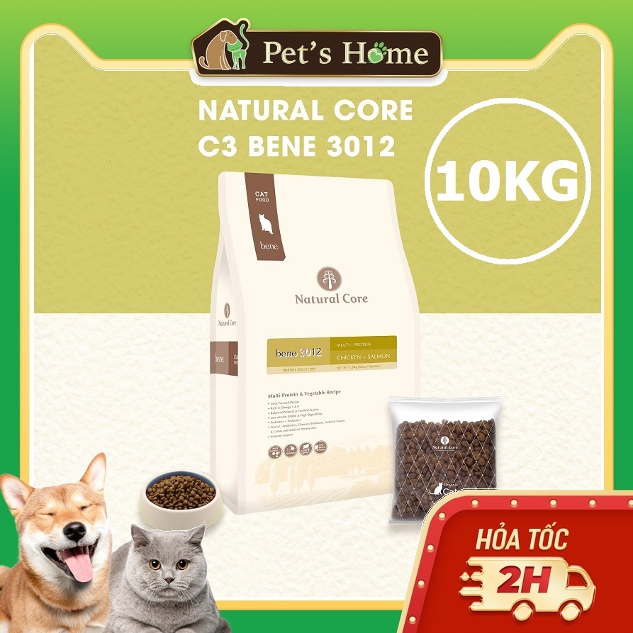 Hạt Natural Core C3 Bene 3012 cho mèo thịt gà và cá hồi bao 5kg - 10kg | Shopee Việt Nam