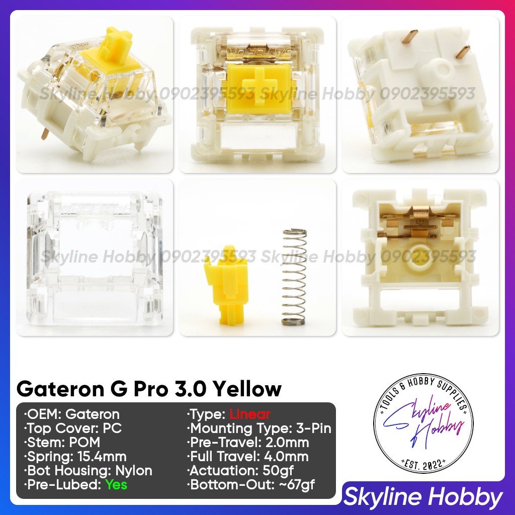 Switch bàn phím cơ Gateron G Pro 3.0 - Yellow, Silver Pro Switch ...