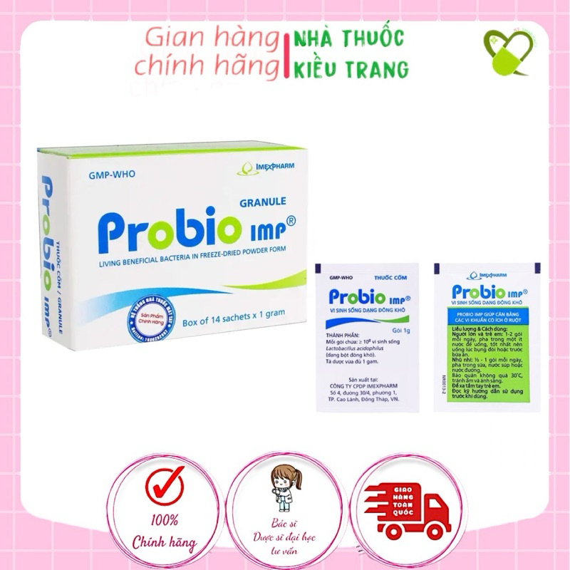 Men vi sinh Probio Imexpharm, hỗ trợ giảm rối loạn tiêu hoá (Hộp 14 gói ...