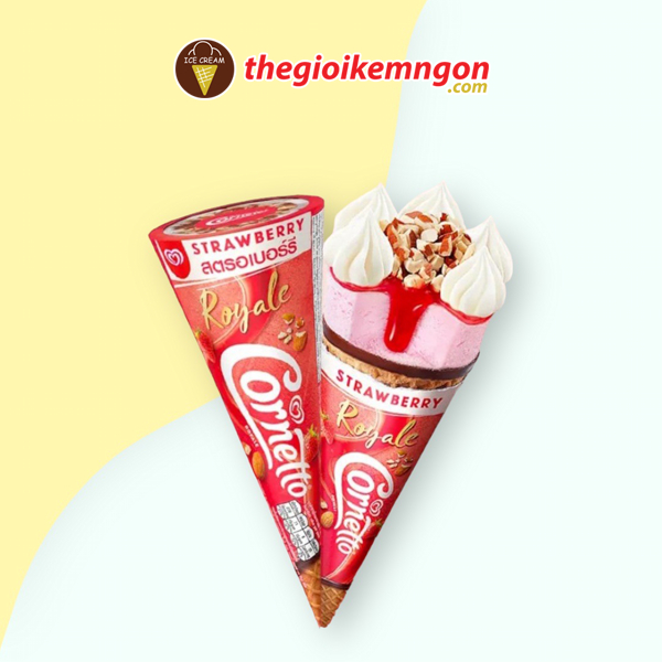 Kem ốc quế dâu hạnh nhân Wall's Cornetto Royale Strawberry (135ML ...