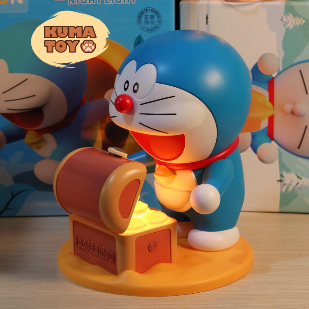 [Chính hãng Fullbox] Đèn ngủ Doraemon lớn 17cm trang trí bàn học, phòng ngủ sạc USB type C - Mô ...