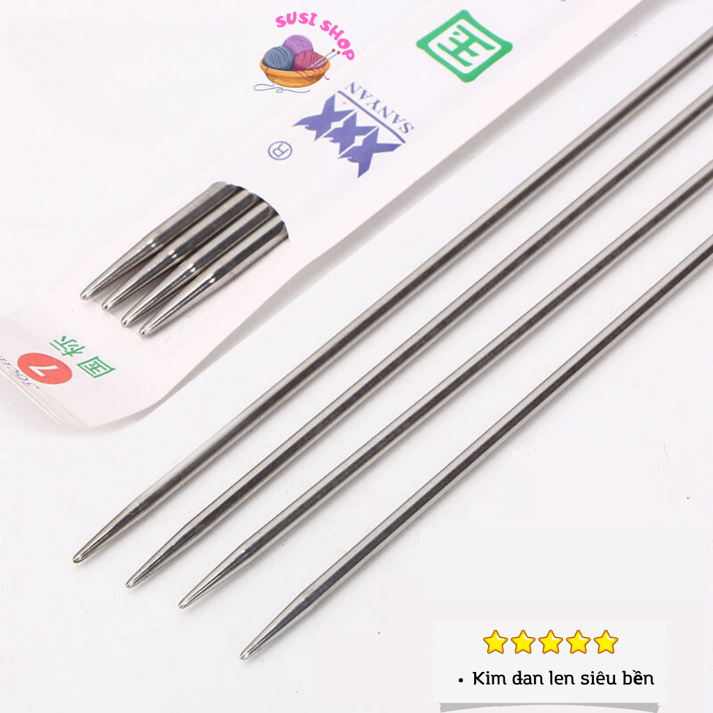 Set 4 kim đan len bằng inox cao cấp nhiều kích thước dài 25cm | Shopee ...