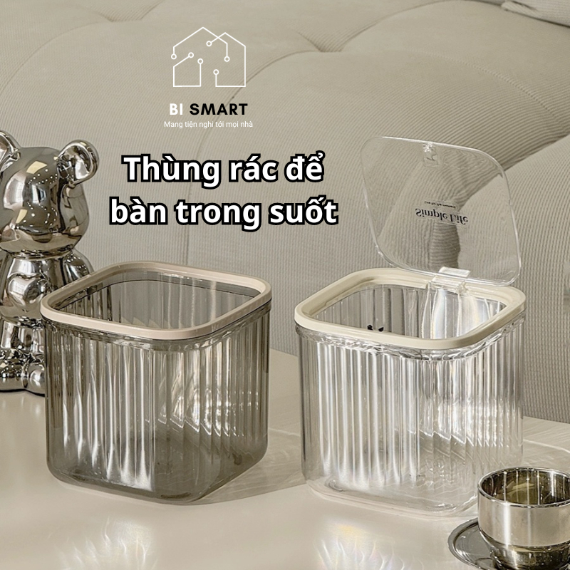 Thùng Rác Mini Để Bàn Màu Sắc Trong Suốt Tối Giản Sang Trọng Tinh Tế ...