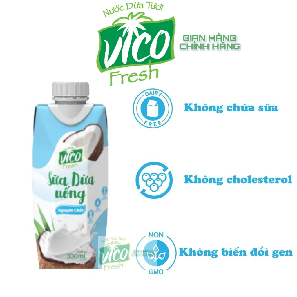 1 Hộp sữa dừa uống nguyên chất Vico fresh 330ml | Shopee Việt Nam