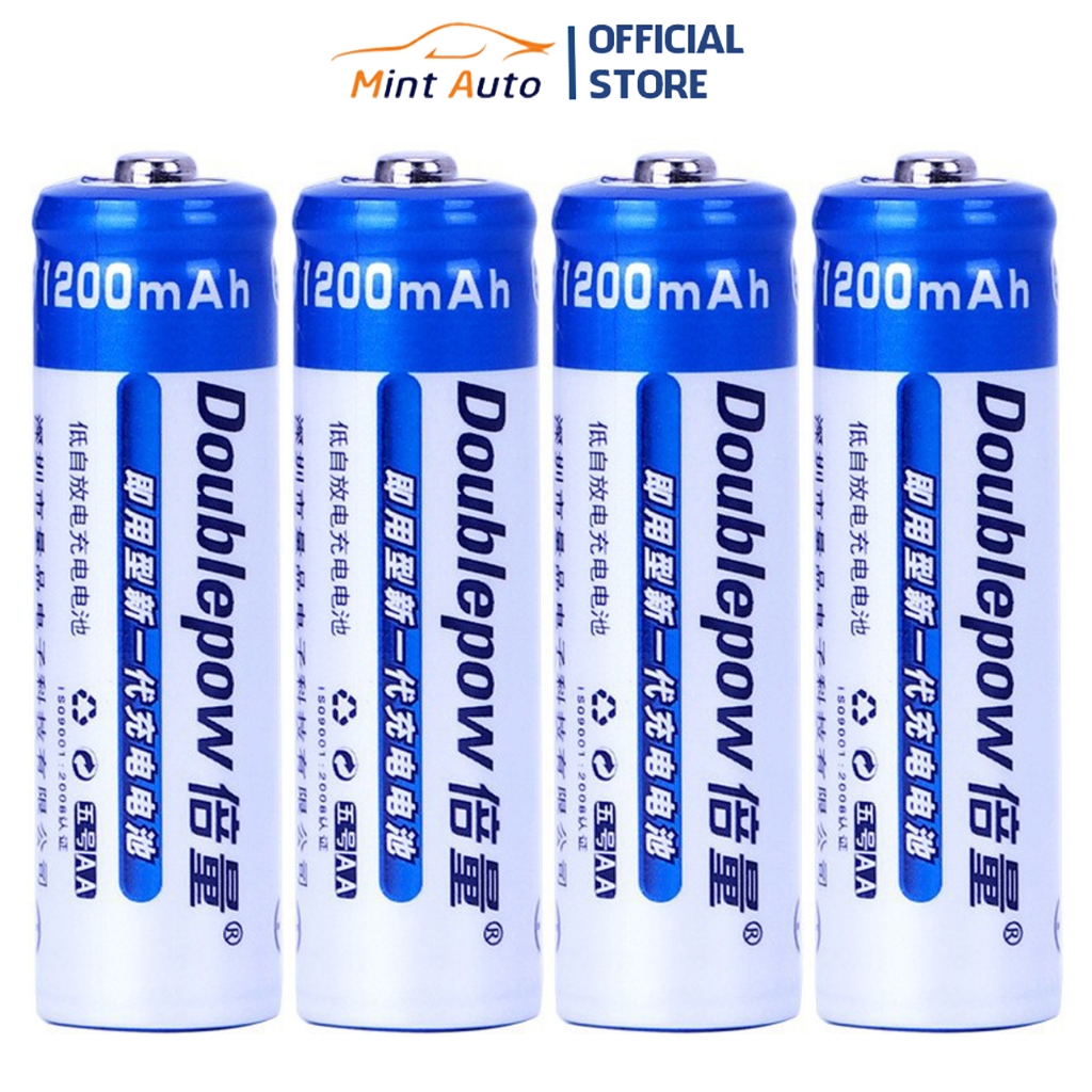 4 Viên pin sạc Doublepow AA 1200mAh điện áp 1.2V sạc lại nhiều lần hàng ...
