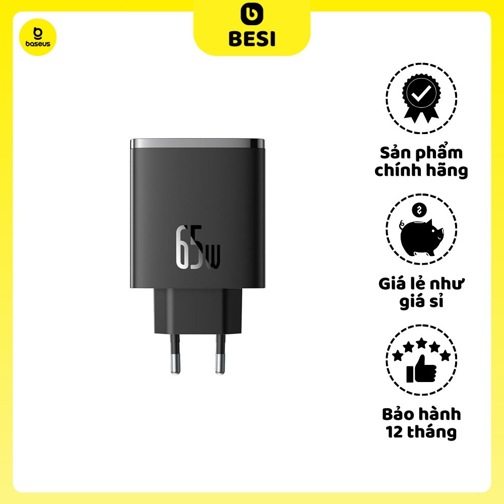 Cốc Sạc Nhanh OS-Baseus Cube Pro Fast Charger 2C+U 65W | Shopee Việt Nam