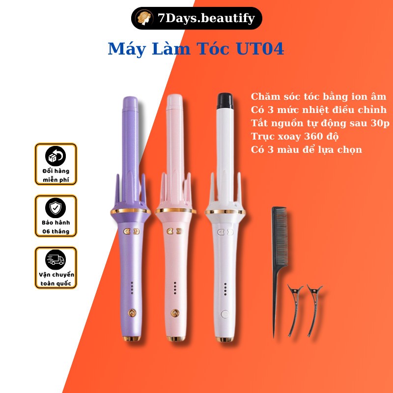 Máy uốn tóc xoăn tự động UT04 Trục 28mm 7Days. Beautify Automatic ...