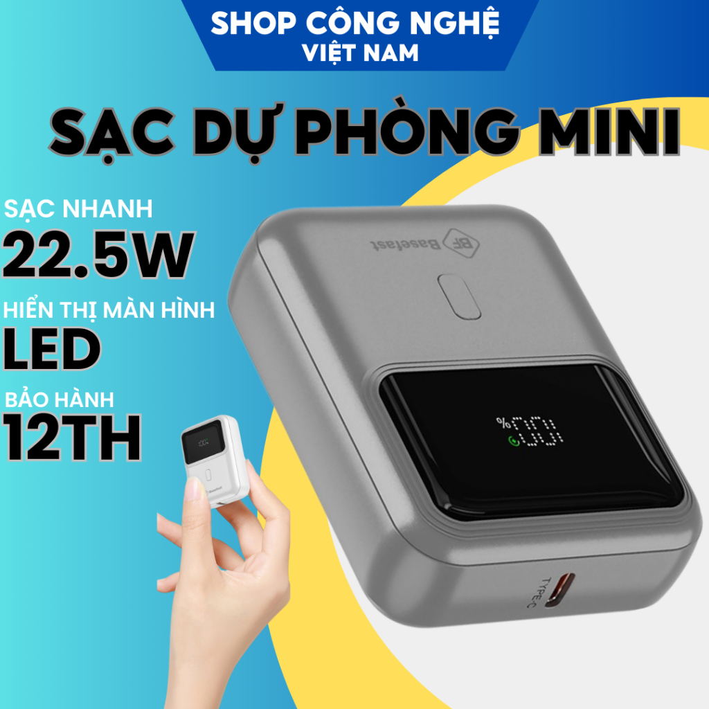 Sạc Dự Phòng Mini SD80 Pin Sạc Nhanh 22.5W Màn Led Hiển Thị Thiết Kế ...