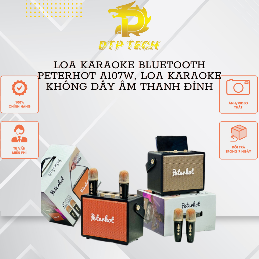 Loa karaoke bluetooth peterhot A107W, loa karaoke không dây âm thanh đỉnh | Shopee Việt Nam