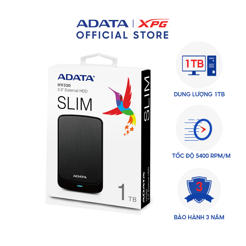 Ổ Cứng Di Động - Ổ Cứng Rời External HDD Adata AHV320 cổng USB 1TB ...