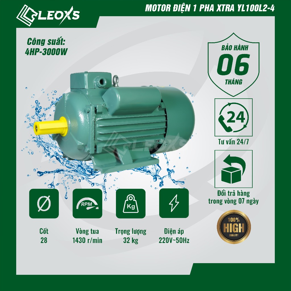 Động cơ điện 1 pha YL100L2-4 công suất 4 HP | Mô tơ điện Xtra | Shopee Việt Nam