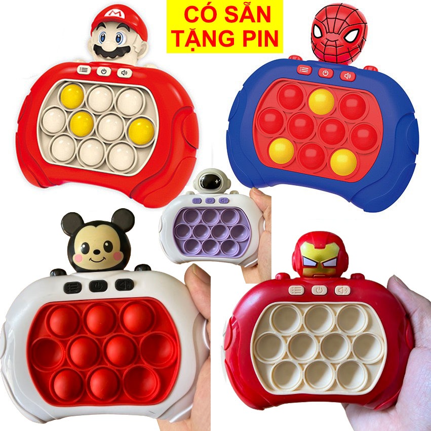 Máy chơi điện tử giải trí Pop it popit (TẶNG PIN) Người nhện iron man ...