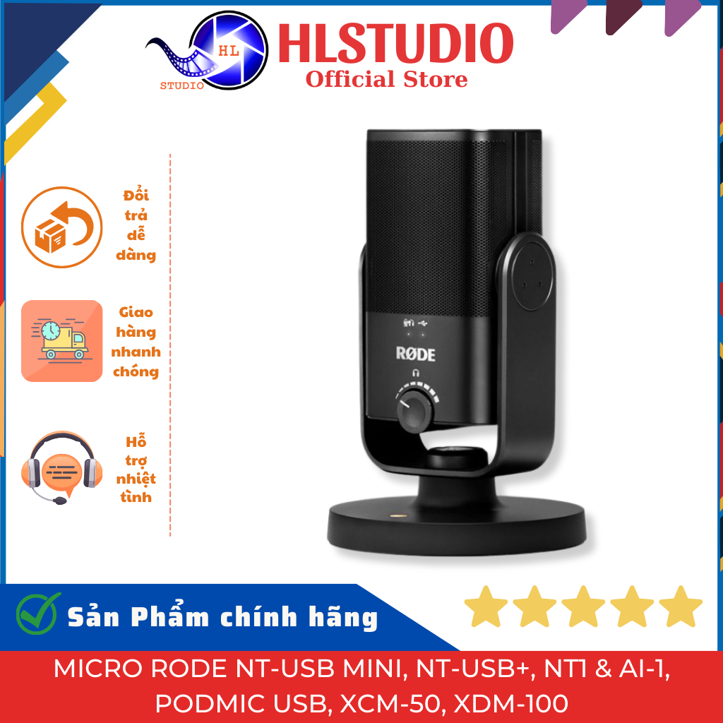 Micro Rode NT-USB Mini, NT-USB+, NT1 & AI-1, Podmic USB, XCM-50, XDM-100 - HL Studio | Shopee ...
