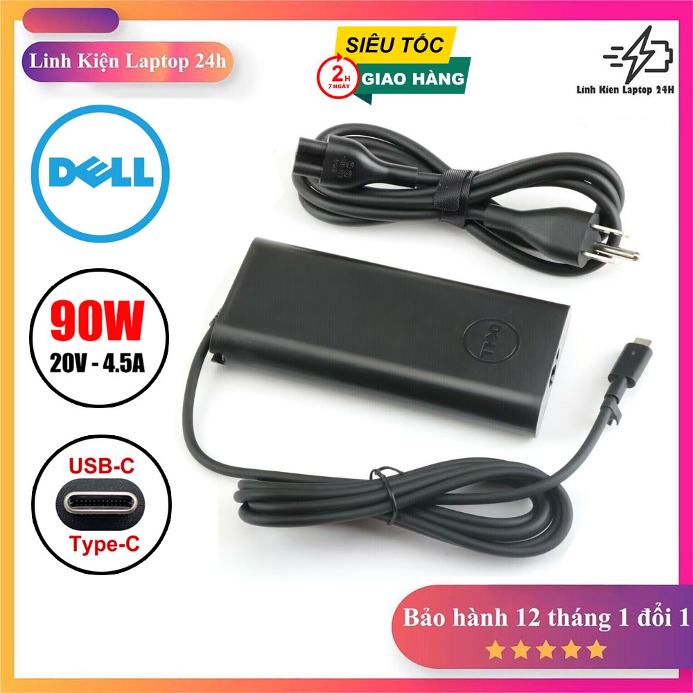 Sạc Laptop Dell 90W USB Type C Dành Cho Dell Latitude, Dell Inspiron ...