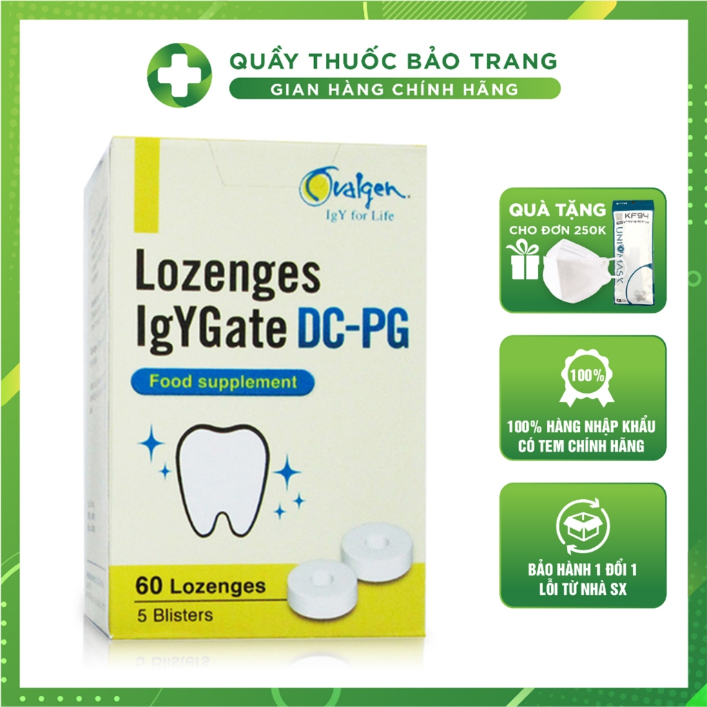 Viên ngậm IgYGate DC-PG hộp 60 viên chống sâu răng Nhật Bản | Shopee ...