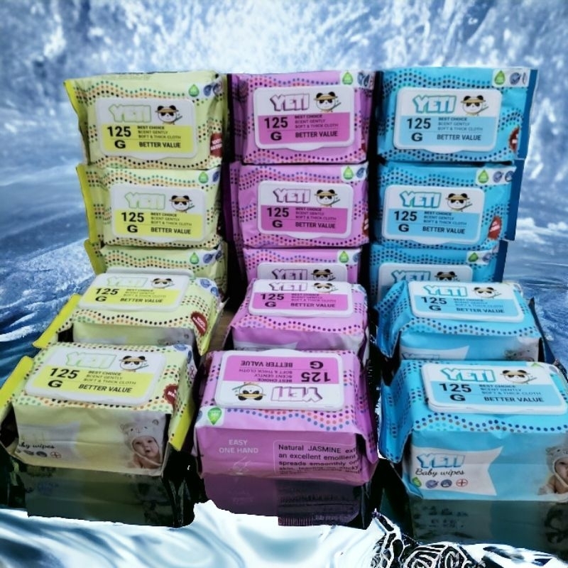 (YETI 125GR) Combo 5 Bịch Khăn Giấy Ướt YeTi Thái Lan Không Mùi 125gr ...