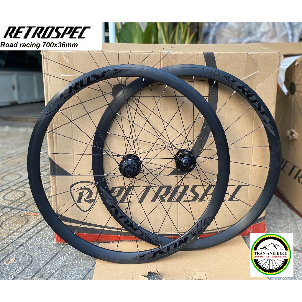 Bộ vành nhôm xe đạp road RETROSPEC RACING 700Cx36mm - Hub Carbon ...