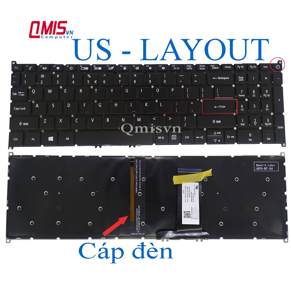 Bàn phím laptop Acer Aspire 3 A317-32, A317-33, A317-51, A317-51G, A317 ...