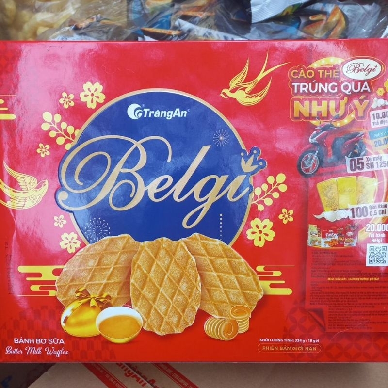 Bánh hộp giấy Belgi trứng bơ sữa 324g (18gói) | Shopee Việt Nam