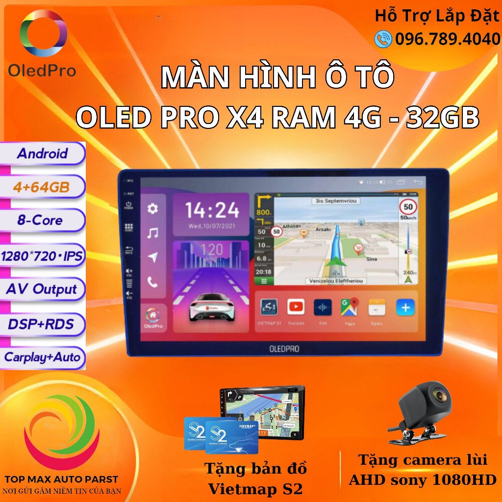 Màn Hình Android Ô Tô OLEDPRO X4 Ram 4GB Rom 32GB chính hãng chip 8 ...