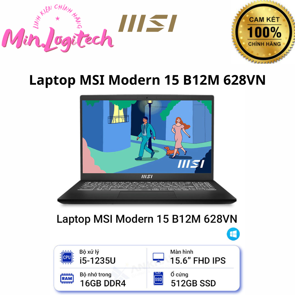 Laptop MSI Modern 15 B12M-628VN (i5-1235U |16GB |512GB |Intel Iris Xe ...