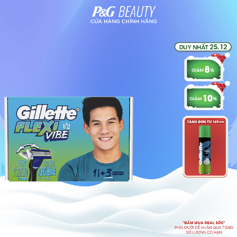 Dao Cạo Râu GILLETTE Flexi Vibe Hộp 1 Cán Dao Và 3 Lưỡi | Shopee Việt Nam