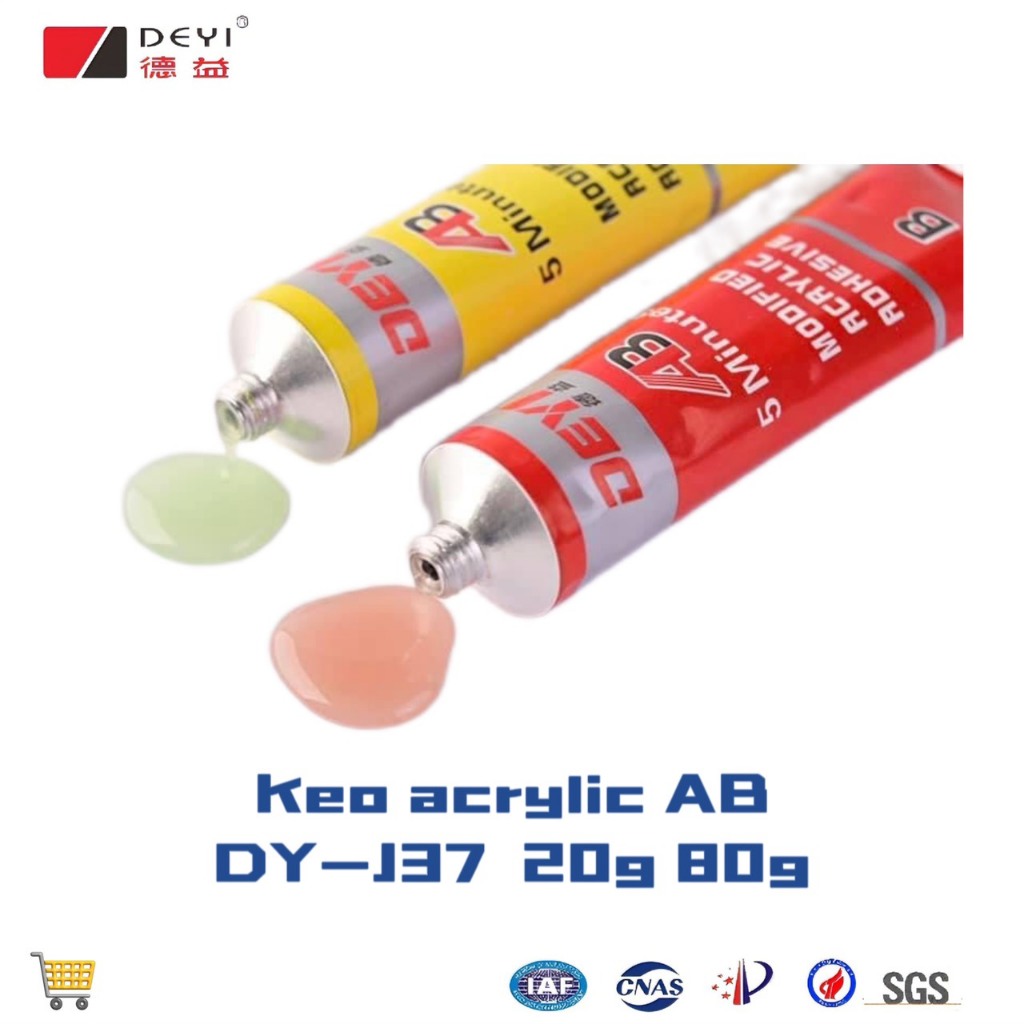 Keo AB Acrylic DEYI J37 2 thành phần dán được kim loại, nhựa, gỗ ...