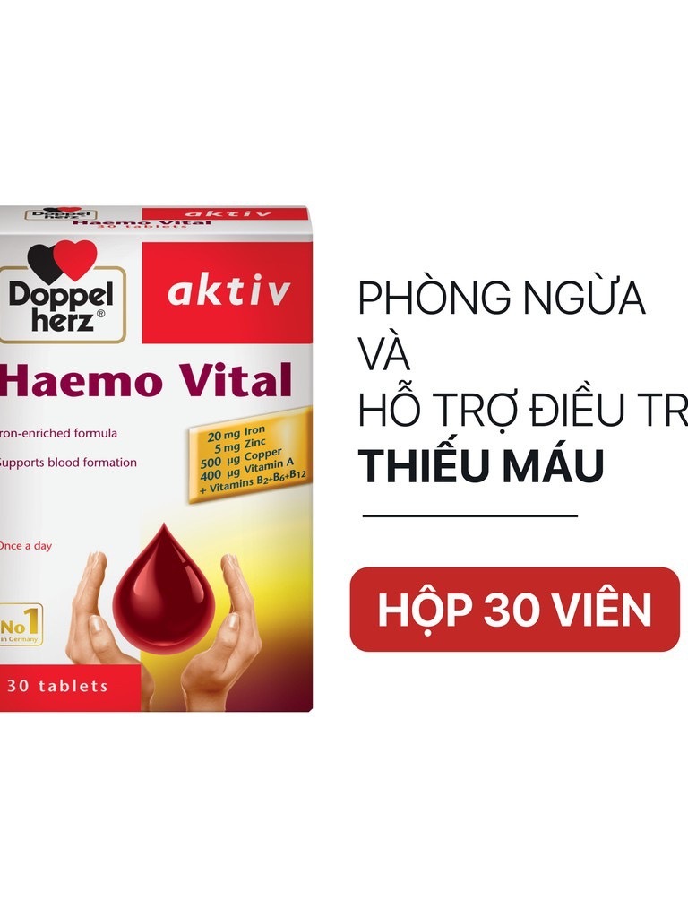 Haemo Vital - Viên Uống Bổ Sung Sắt, Vitamin C, Vitamin A, Zin C, Thiếu ...