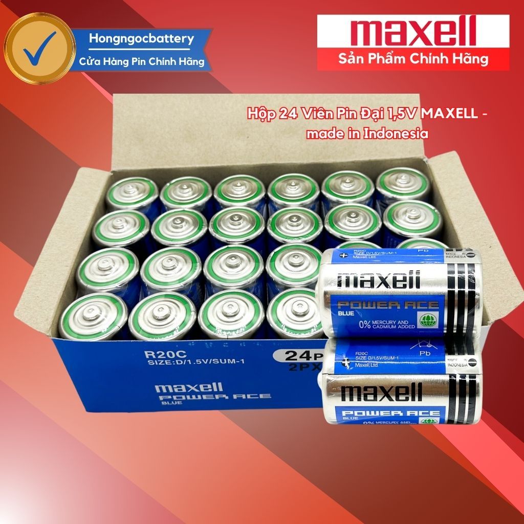 Hộp 24 Viên ( 12 Đôi ) Pin Đại Maxell Power ACE 1,5V Made In Indonesia ...