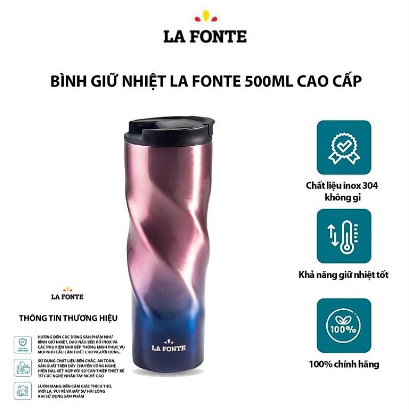 LA FONTE - Bình giữ nhiệt inox 500ml _ Lafonte - 007436-FIN | Shopee Việt Nam