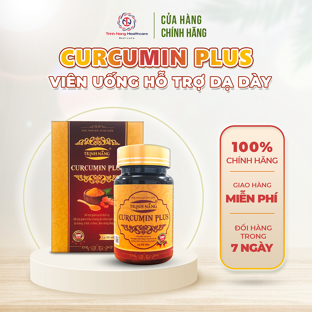 Curcumin Plus Trịnh Năng chiết xuất nghệ hỗ trợ viêm loét dạ dày,hành tá tràng... lọ 50 viên ...