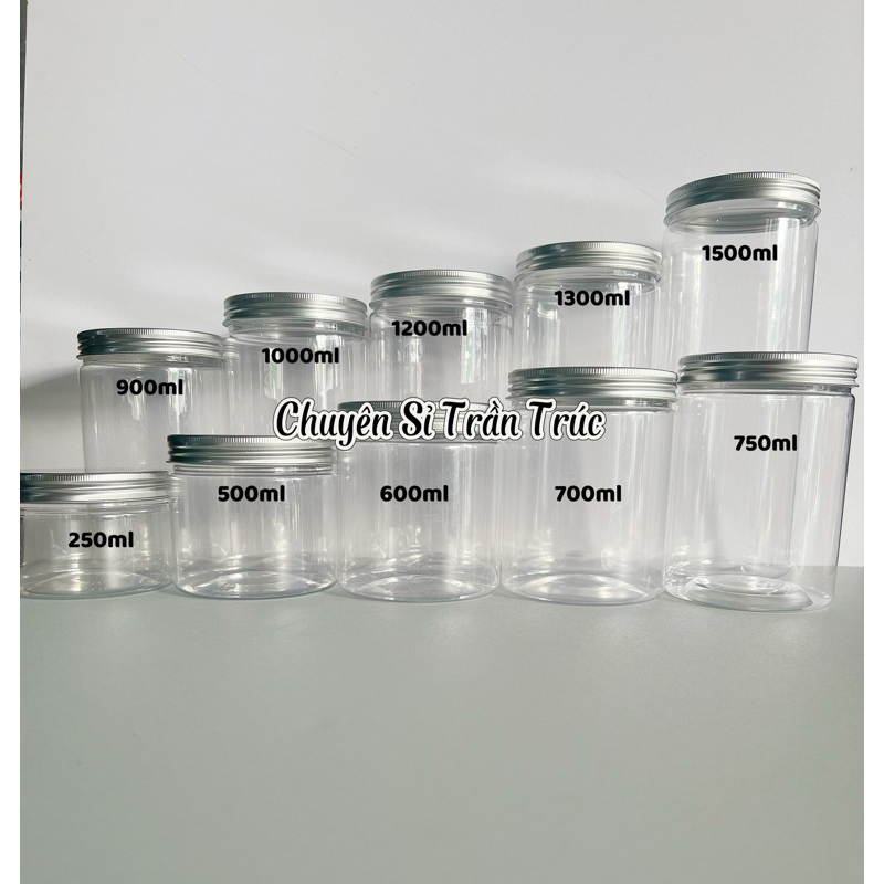 [HOẢ TỐC- ko seal]Combo 10 Hũ Nhựa PET Nắp Nhôm 250ml 500ml 600ml 700ml 750ml 900ml 1000ml ...