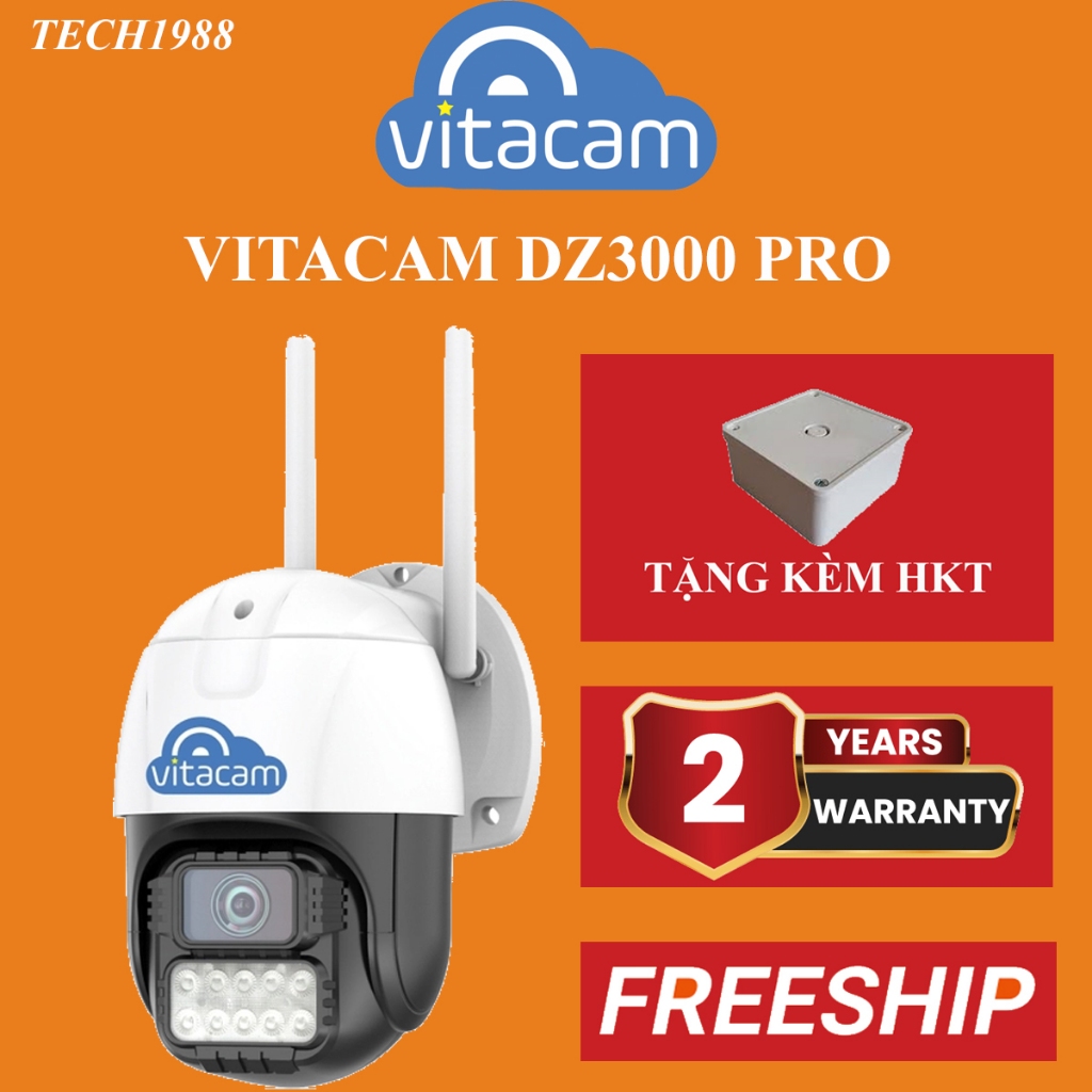 CAMERA NGOÀI TRỜI PTZ VITACAM DZ3000 PRO 4MP ULTRA HD XOAY 355 ĐỘ I BẢO ...