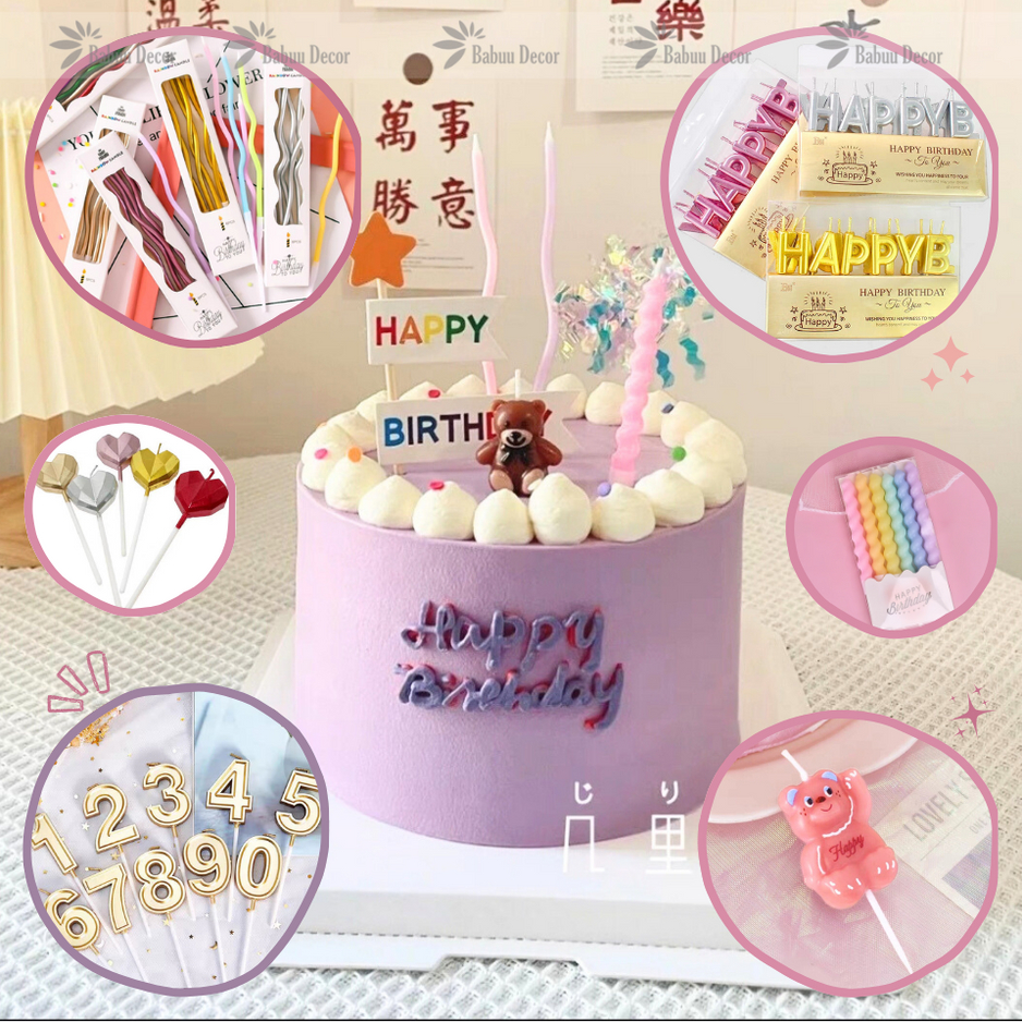 Các mẫu nến trang trí bánh sinh nhật xinh xắn Babuu Decor | Shopee Việt Nam