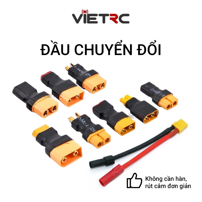 Jack chuyển đổi đầu T / XT60 / XT90 / XT150 cho pin lipo tàu, xe, máy bay điều khiển từ xa ...
