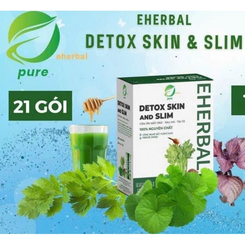 Bột detox sấy thăng hoa 4in1, hiệu Eherbal Pure gồm mật ong, cần tây ...