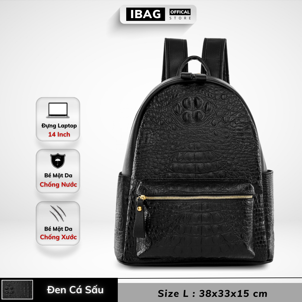 Balo Da Đi Học IBAG Balô Da Thời Trang Nam Nữ Cặp Da Pu Cao Cấp Ba Lo Da Cặp Đi Học Ulzzang Balo ...