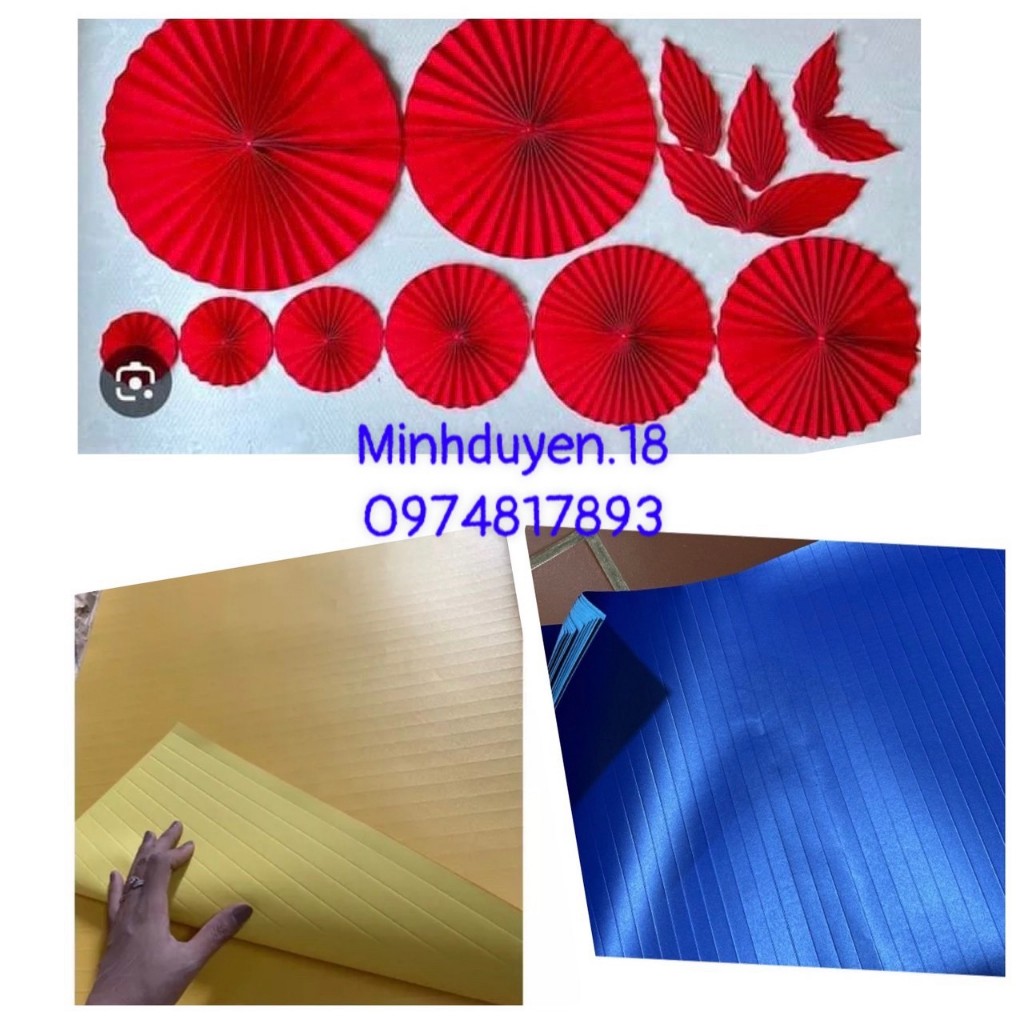 COMBO 20,25 tờ giấy gấp quạt trang trí , khổ 55*80cm , có nếp dập sẵn ...