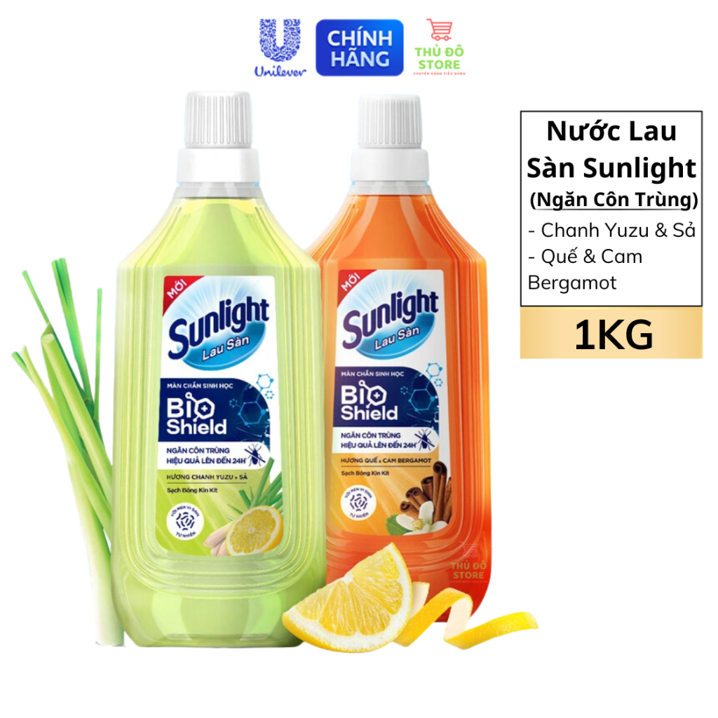 Nước Lau Sàn Sunlight BIOSHIELD Ngăn Côn Trùng Chanh Sả & Cam Quế ...