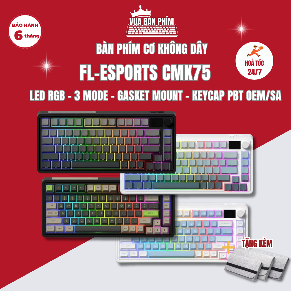 [HÀNG SẴN] Bàn phím cơ FL-Esports CMK75 3 mode, hostswap , led rgb ...